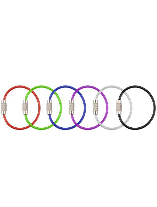 Buy Keychain, Wisdompro Stainless Steel Wire Ring 2mm Cable Loop Rings ...