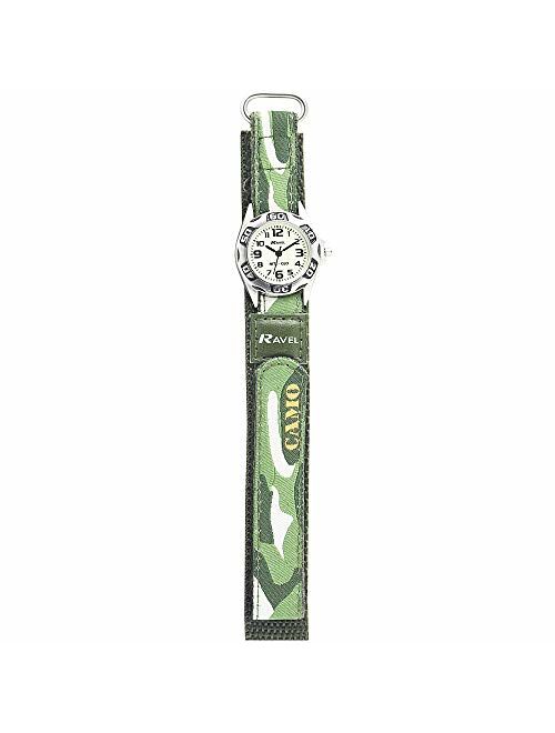 Buy Ravel Nite-Glo Quartz Luminous Dial Army Green Velcro Boys Watch ...