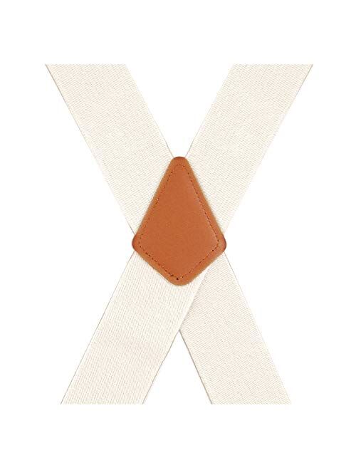 Buy Calvertt Mens 2 Inch Wide Suspenders Heavy Duty Clip X-Back Braces ...