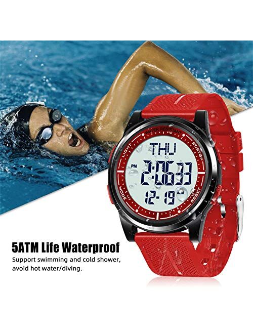 Buy Beeasy Digital Watch Waterproof with Stopwatch Alarm Countdown Dual ...