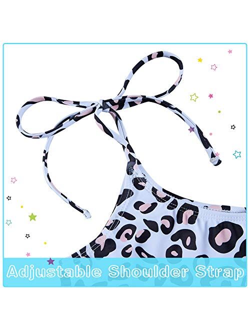 Buy Girls One-Piece Swimsuit Adjustable Straps Tankini Swimwear Ruffled ...