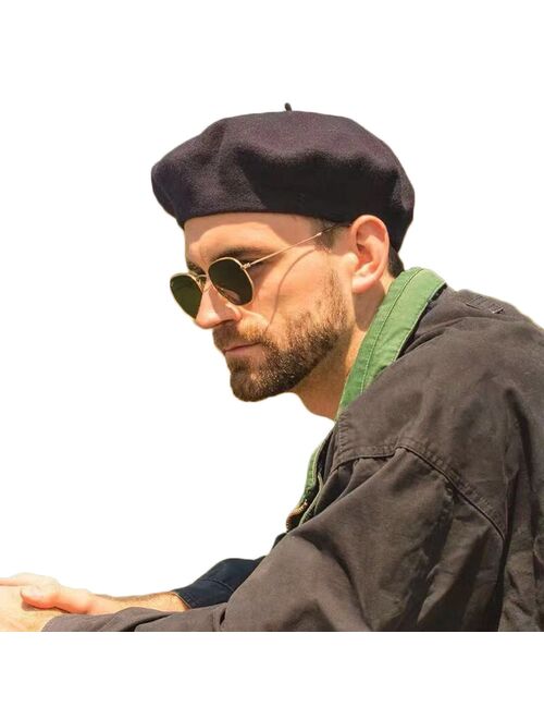 Buy Men's Winter Wool Beret Octagon Hat French Artist Hat For Man ...