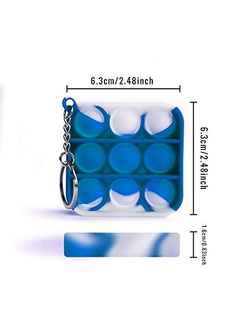 Buy Pack of 3 Mini Pop it Keychain Fidget Toy, Stress Relief , Square ...