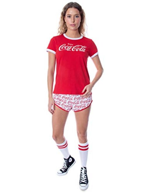 Buy Coca-Cola Coke Women's 3 Piece Matching Pajama Set - Boxer Shorts ...