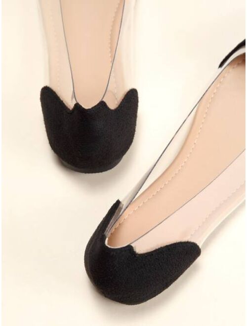 Buy Shein Clear Panel Point Toe Flats online | Topofstyle