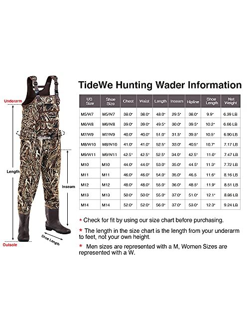 Buy TIDEWE Chest Waders with Boots Hanger for Men, Realtree MAX5 Camo ...