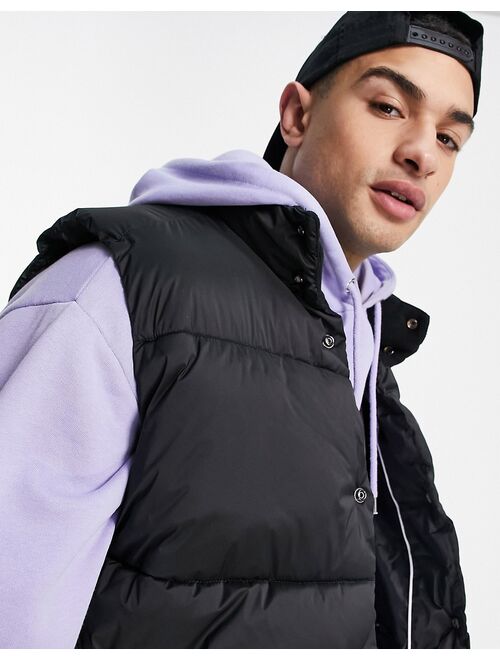 Buy Bershka puffer gilet in black online | Topofstyle