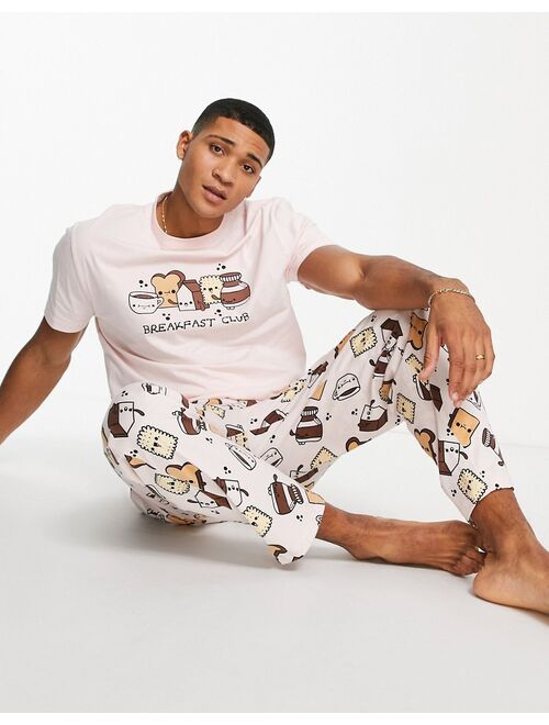 Buy Asos Design pajama set with breakfast print online | Topofstyle