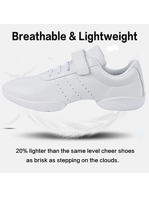 Buy Smapavic Cheer Shoes for Youth Girls White Cheerleading Athletic Dance Shoes Tennis Sneakers ...