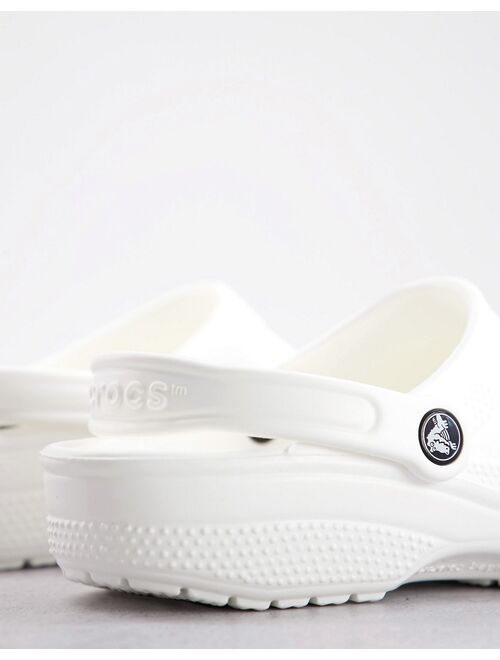 Buy Crocs classic plastic solid lightweight clog in white online ...