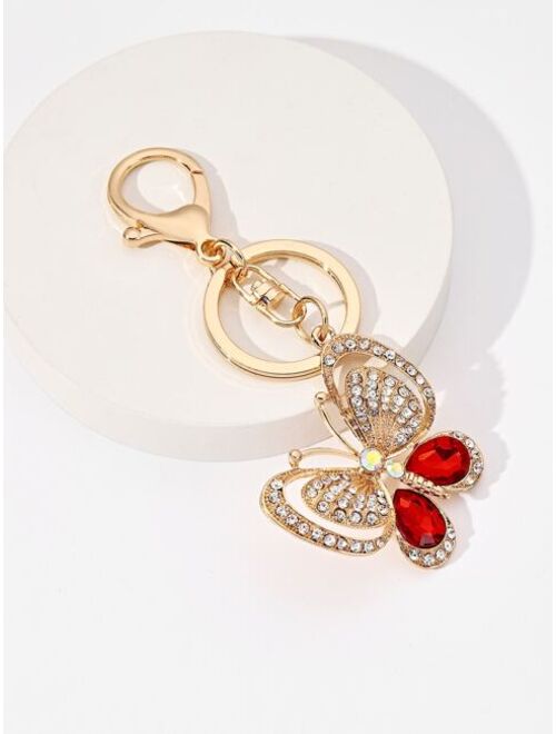 Buy Shein Rhinestone Butterfly Charm Keychain online | Topofstyle
