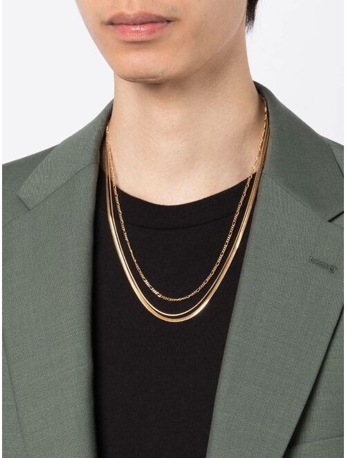 Buy Bottega Veneta multi-chain logo-clasp necklace online | Topofstyle