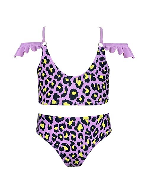 Buy SHEKINI Girls Bikini Ruffle Tank Bathing Suit for Teen Kid Scoop ...