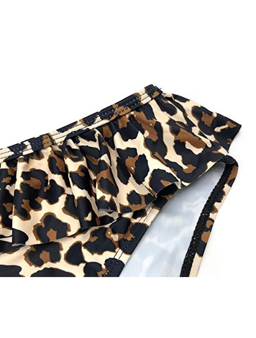 Buy SHEKINI Girl Bathing Suit Flora Ruffle Bikini Cute Beach Sport Kid ...