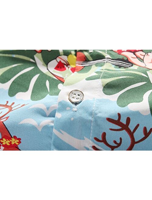 Buy SSLR Big Boys' Santa Claus Party Tropical Ugly Hawaiian Christmas Shirts online | Topofstyle
