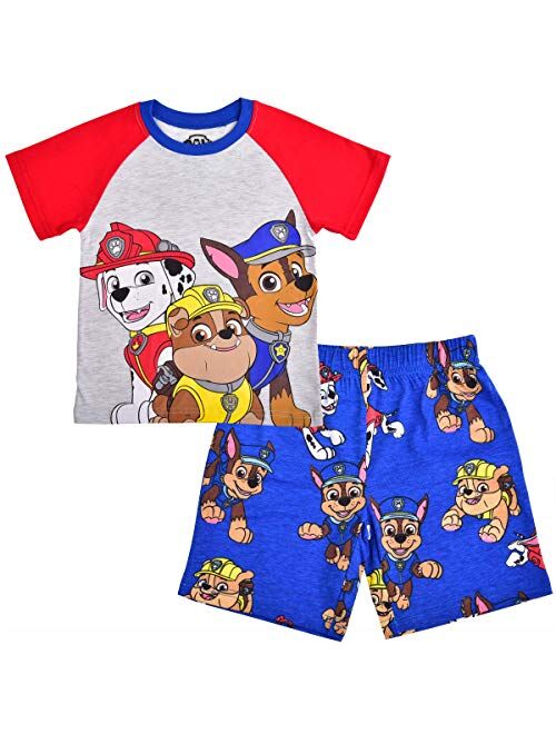 Buy Nickelodeon Boy's 2-Piece Paw Patrol Raglan Tshirt and Short Set, Grey/Blue online | Topofstyle