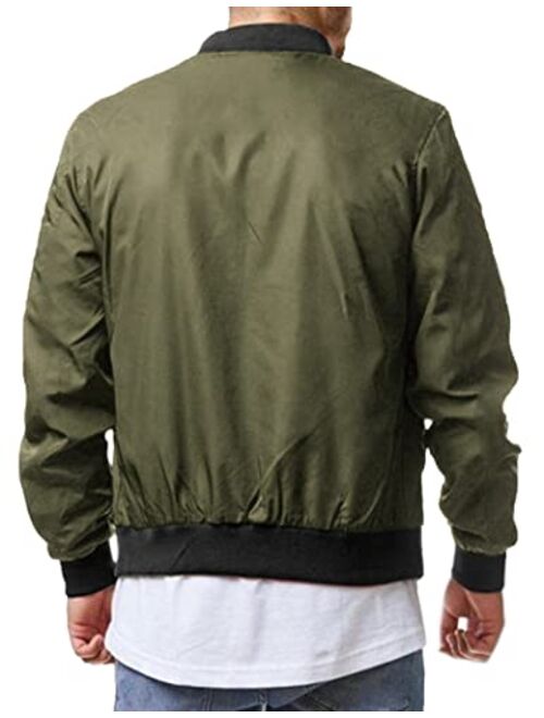 Buy COOFANDY Men Bomber Jacket Lightweight Casual Softshell Flight ...