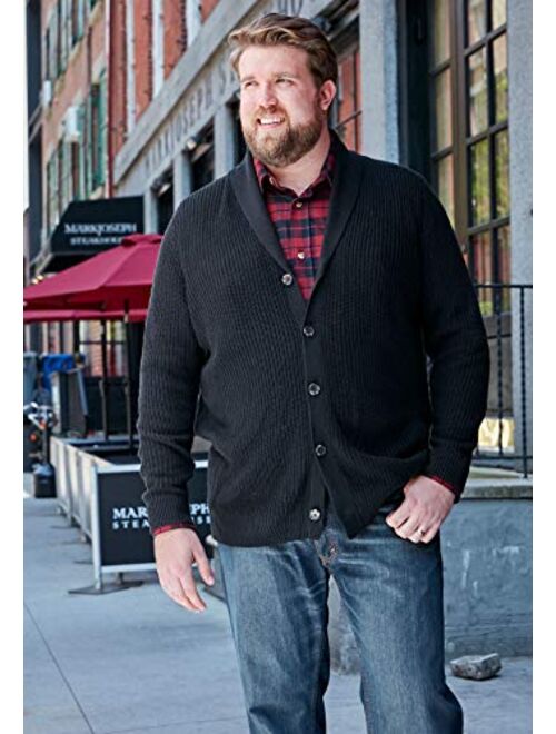 Buy KingSize Men's Big & Tall Shaker Knit Shawl-Collar Cardigan Sweater ...