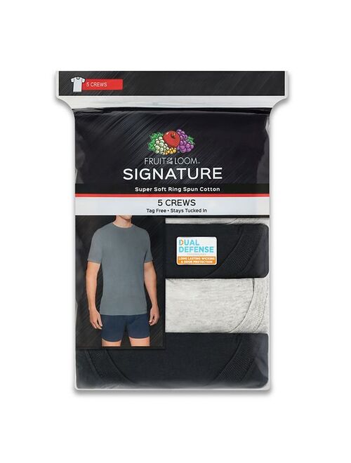 Buy Men's Fruit of the Loom Signature Super Soft 5-pack Crewneck Tees online | Topofstyle