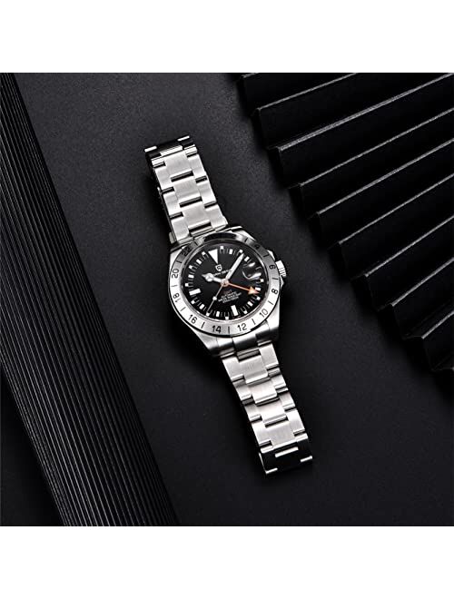 Buy Pagrne Design Pagani Design Men's GMT Automatic Watch Stainless Steel Strap Waterproof 200M ...