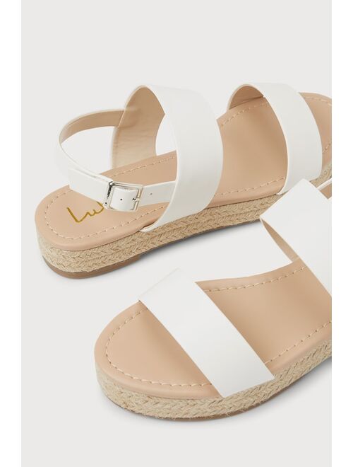Buy Lulus Callidora Off White Raffia Flatform Sandals online | Topofstyle