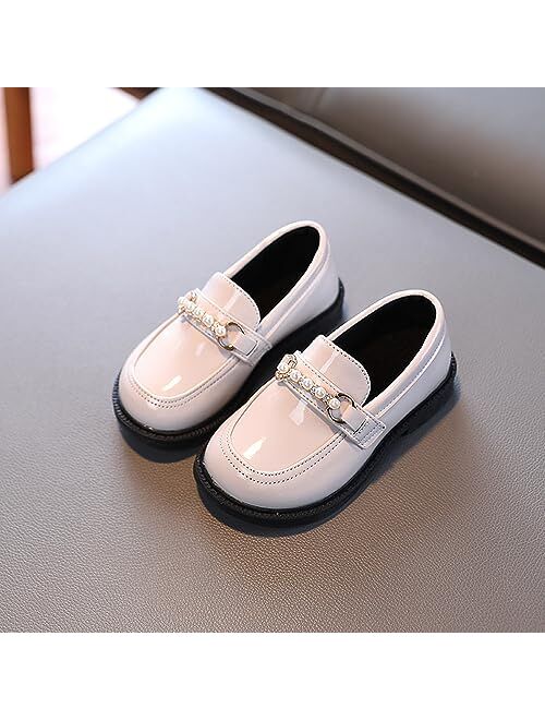 Buy BININBOX Little Girls Patent Leather Oxford Slip-On Penny Loafer ...