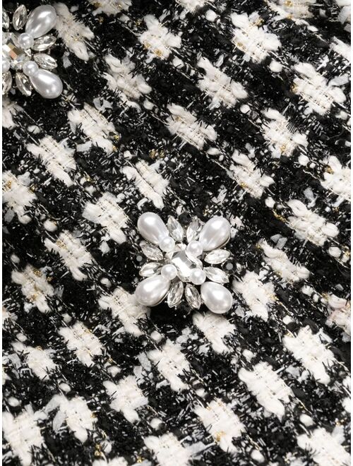 Buy Self-Portrait check-pattern boucle minidress online | Topofstyle