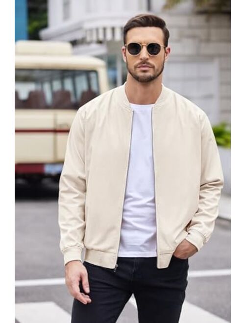 Buy COOFANDY Men's Cotton Bomber Jacket Lightweight Flight Jackets ...